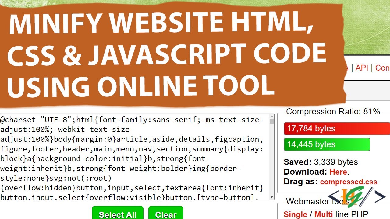 How to Minify Website Html, CSS & JavaScript Code using Online Tool | Compress Code