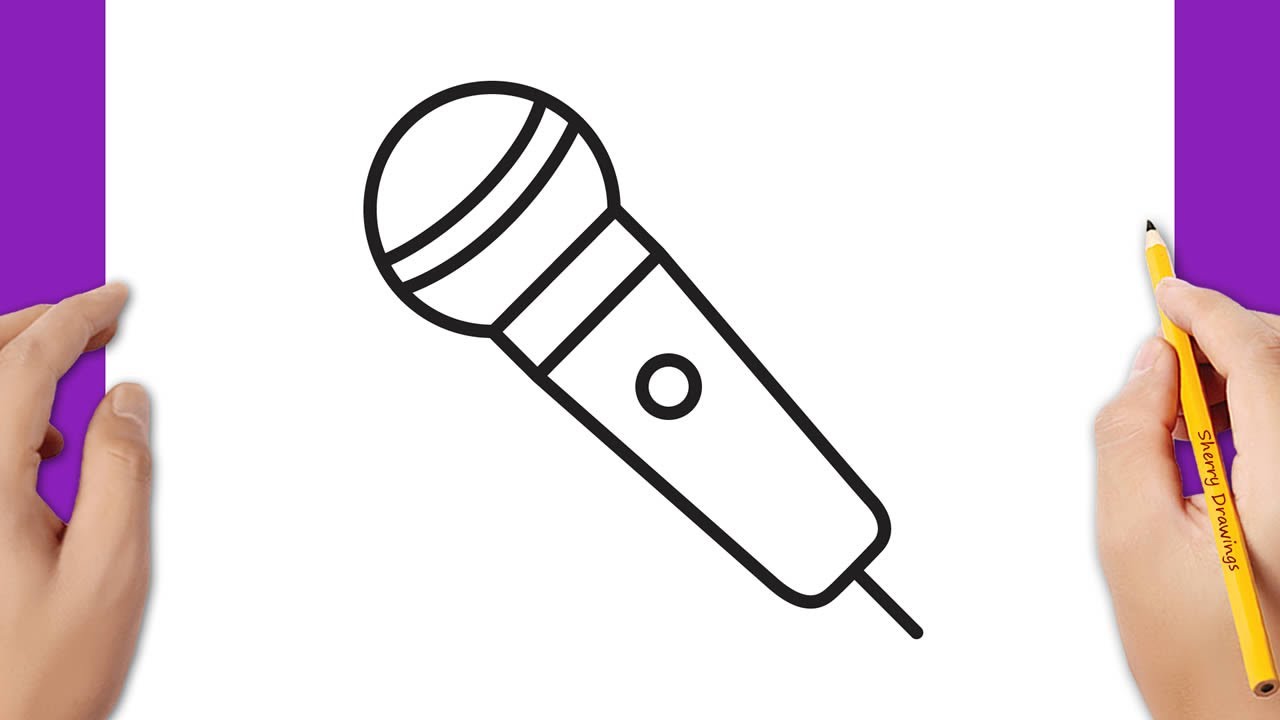 How to draw a microphone
