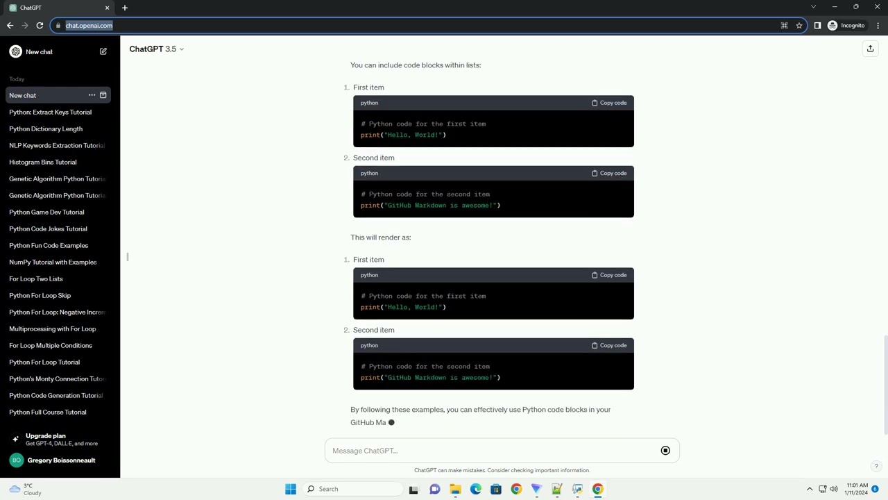 github markdown python code block