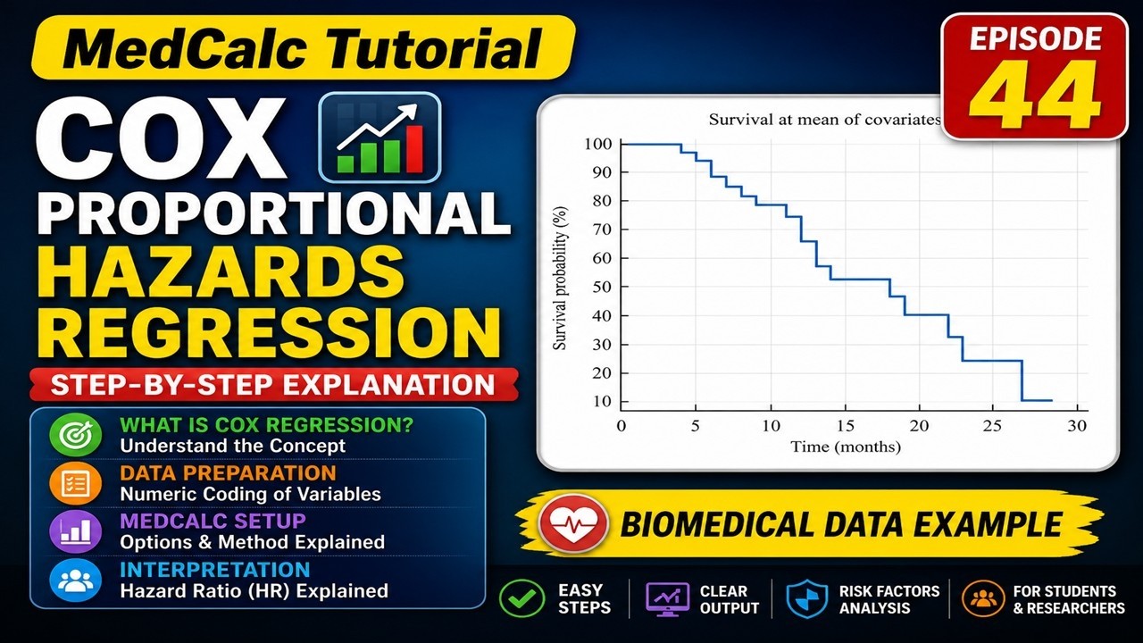 Cox Proportional Hazards Regression Explained | MedCalc Tutorial Episode 44