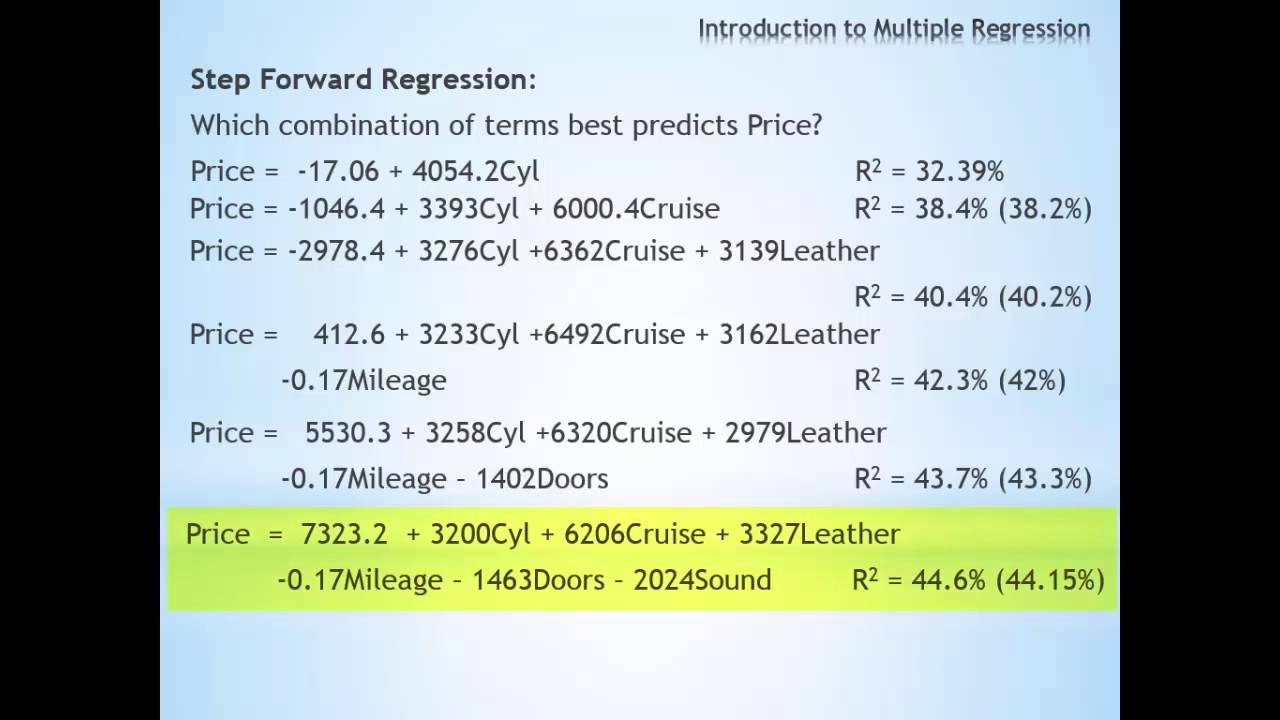 3b Variable Selection Methods