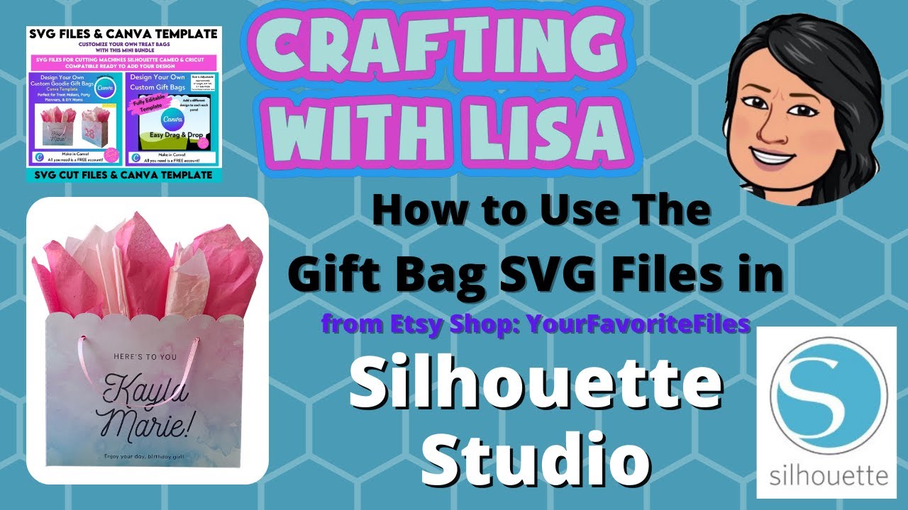 How to Use the Gift Bag SVG File from YourFavoriteFiles (Etsy) in Silhouette Studio
