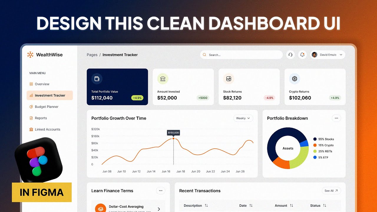 Dashboard Ul Design in Figma: Detailed guide on how to design a dashboard Ul from scratch