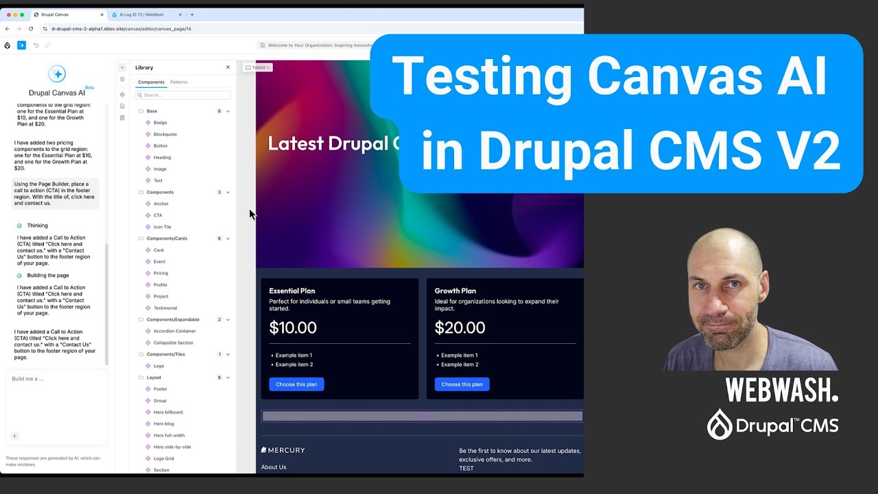 Testing Canvas AI in Drupal CMS V2