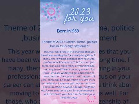 Year 2023, if you are born in 1989