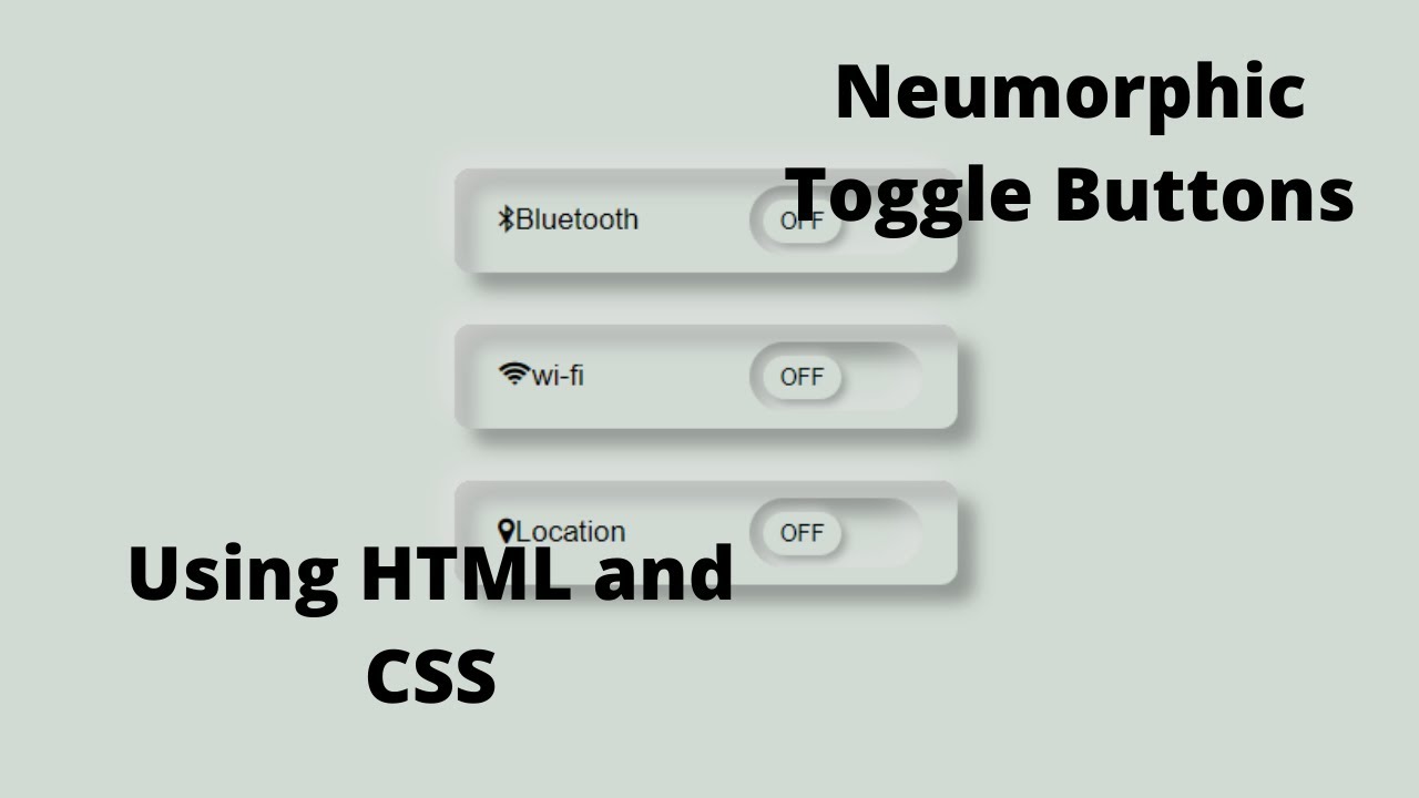 How to create a amazing Neumorphic Group toggle buttons using HTML and CSS