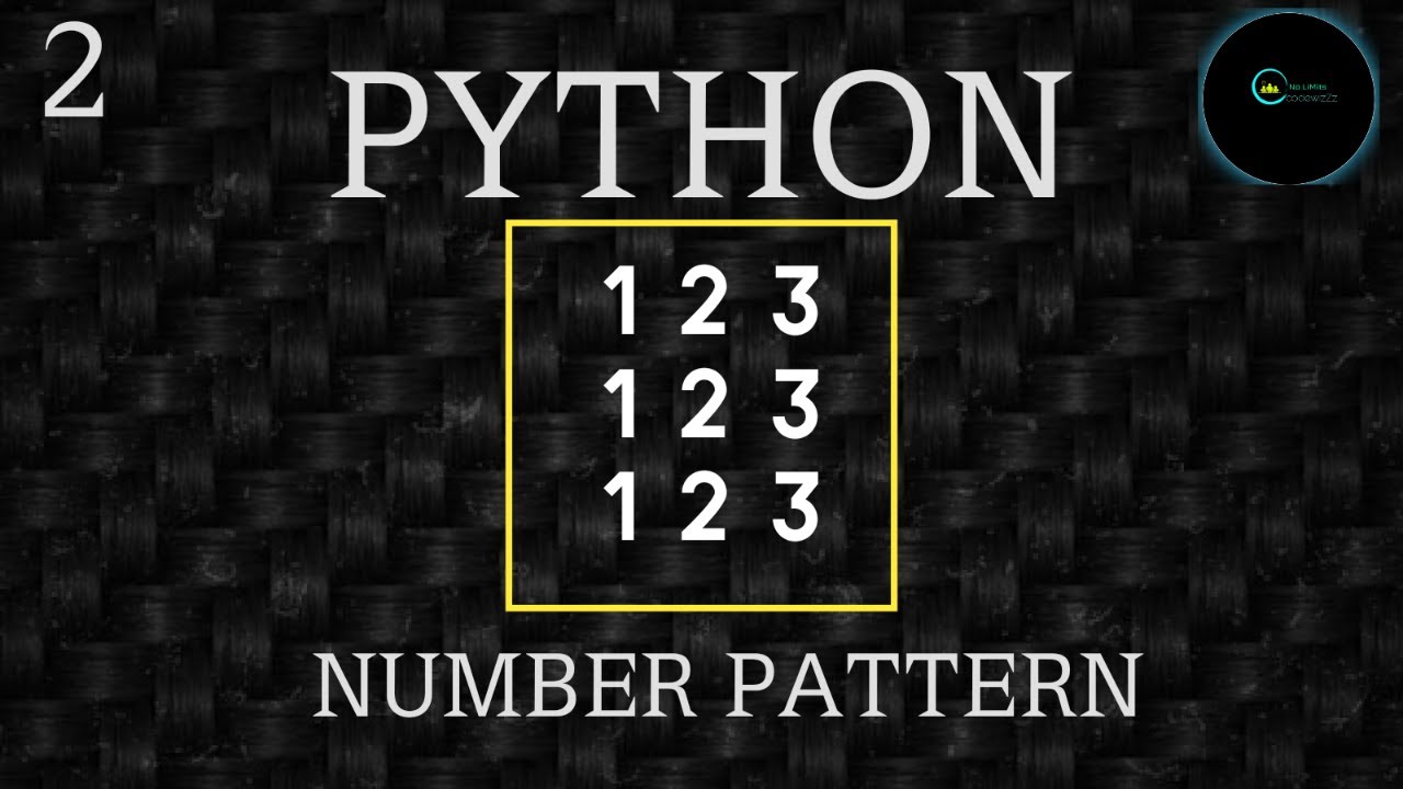Python pattern programs || How to create number pattern programs with blank space in python