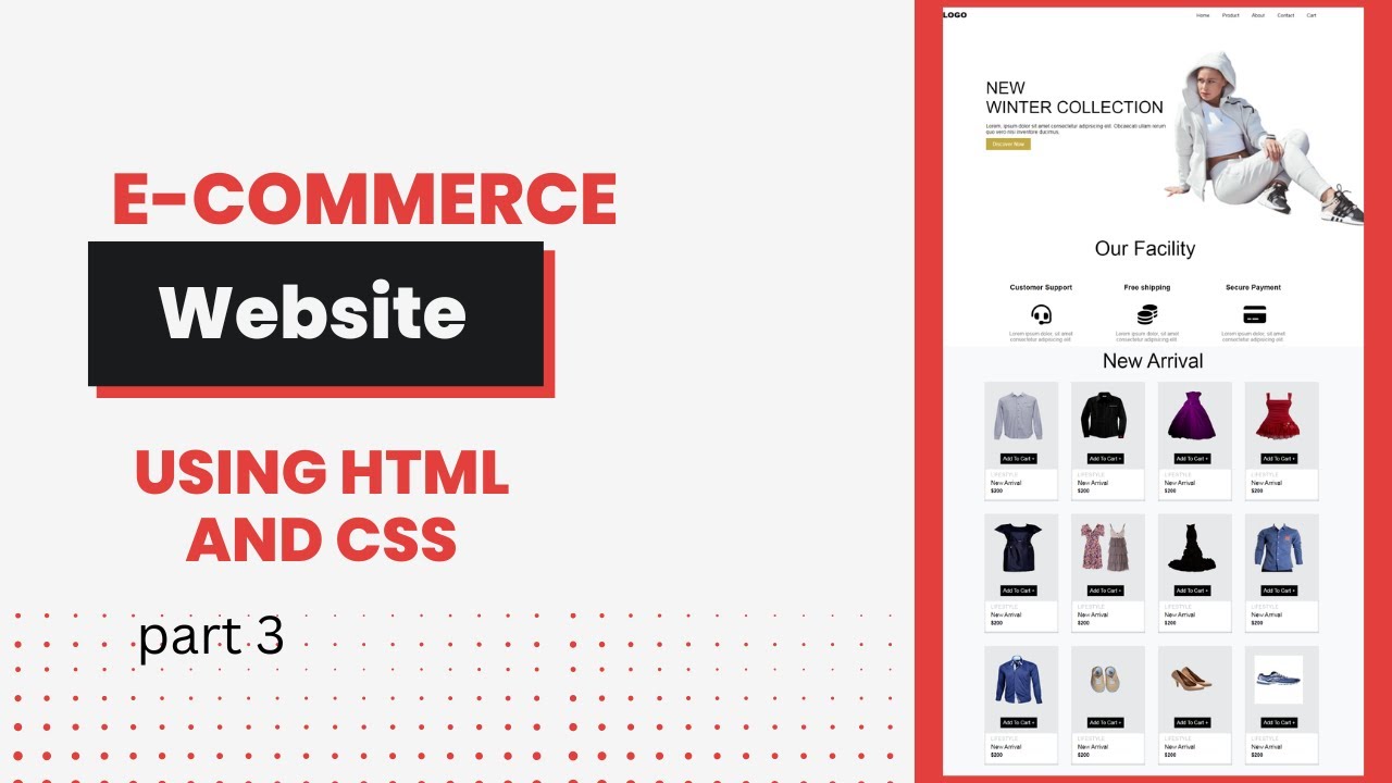 complete E-commerce website using HTML and CSS part 3 @creativetutorial69