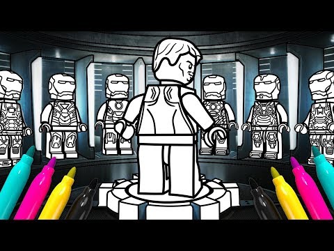 LEGO IRON MAN 3 Coloring SET | Tony Stark's Garage Coloring Page