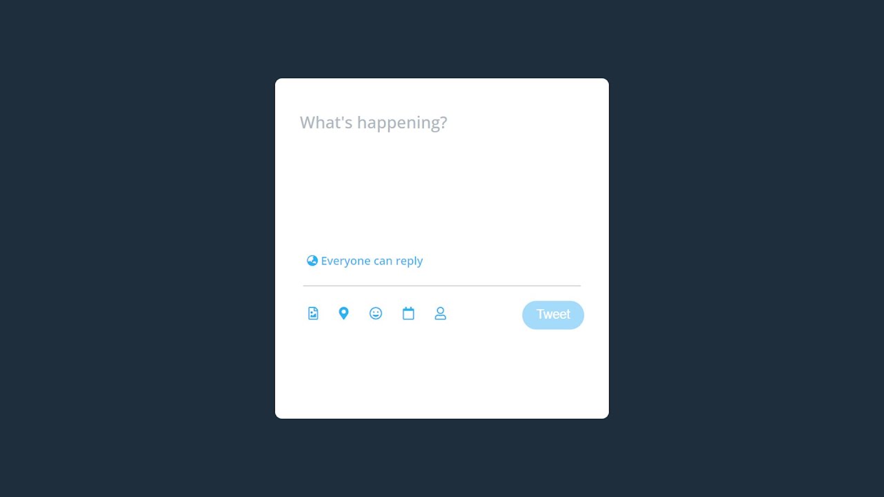 Create a Twitter Tweet Box Clone with HTML,CSS and JAVASCRIPT