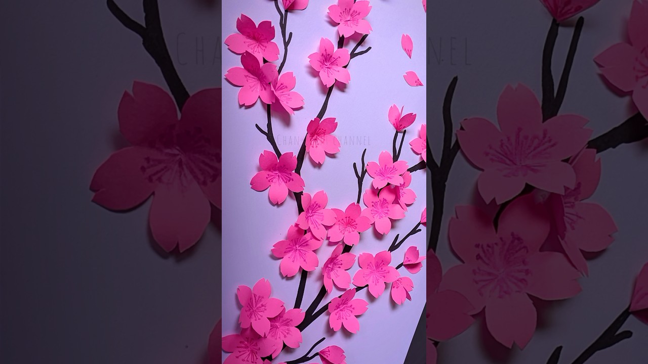 Membuat bunga sakura dari kertas origami || DIY Paper Cherry Blossom Flowers