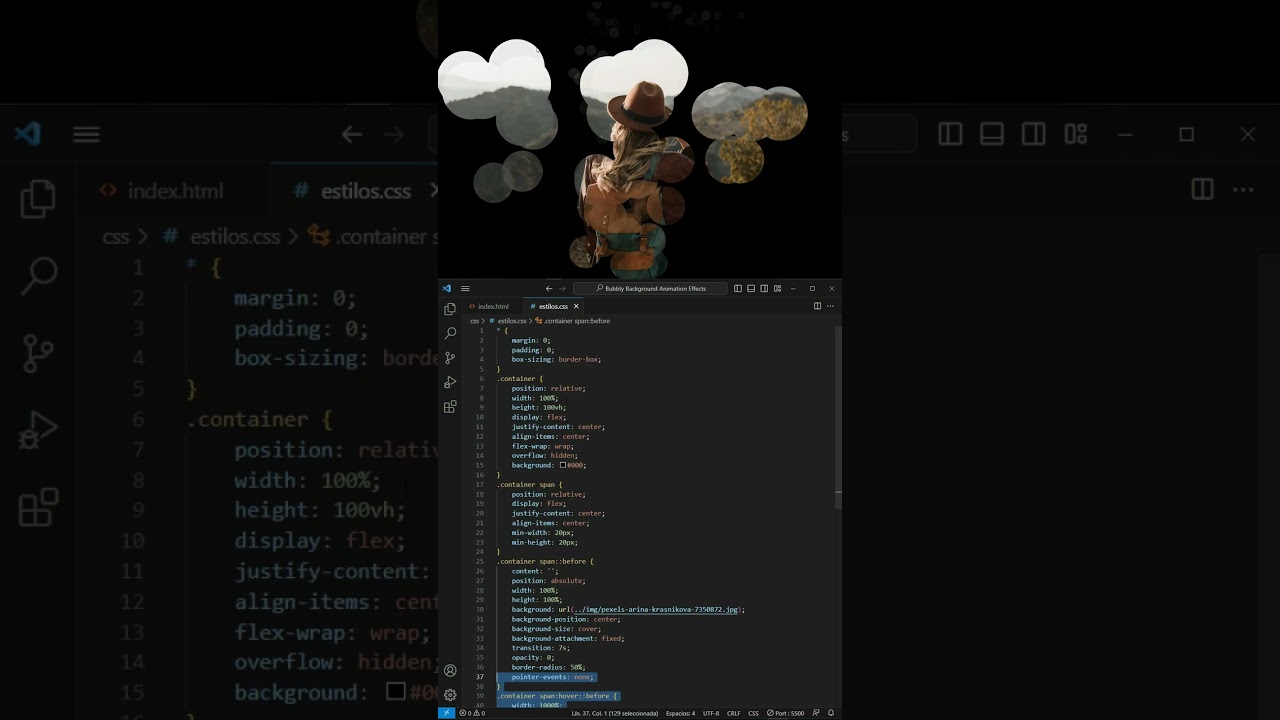 Bubbly Background Animation Effects | Html CSS & Javascript #html5 #javascript #short