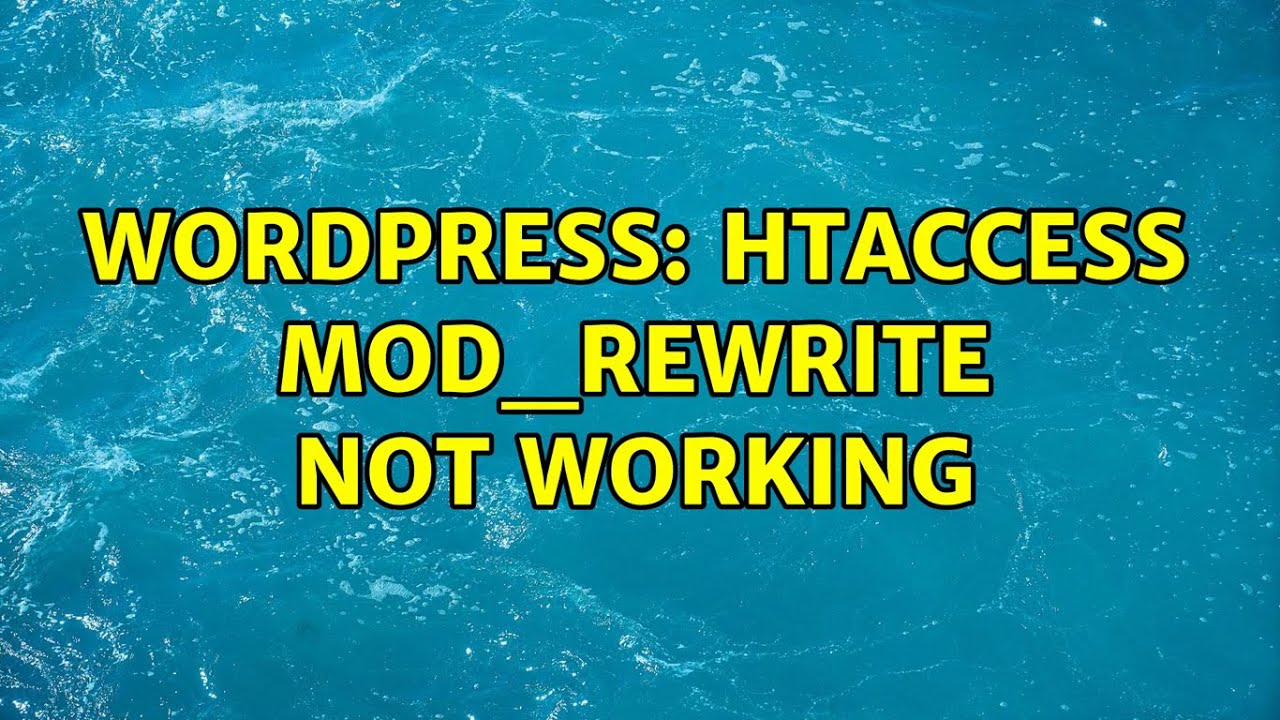 Wordpress: htaccess mod_rewrite not working