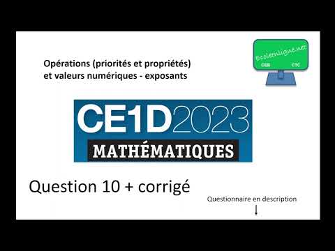 CE1D Mathématiques 2023 question 10