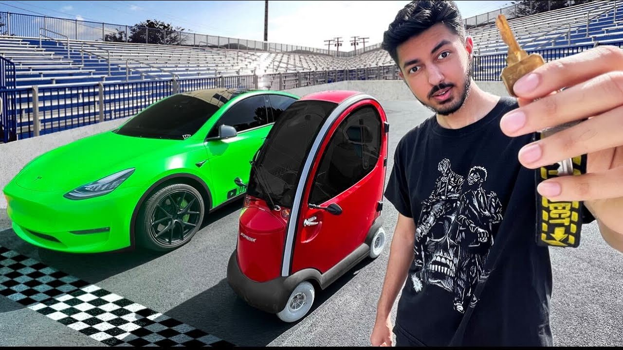 World's Smallest Car Vs. Tesla