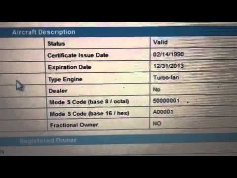 how to use the faa.gov N-number look up function