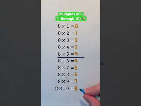 Multiples of 8 (1 through 10) TRICK #Shorts #math #maths #mathematics #eight #number #numbers