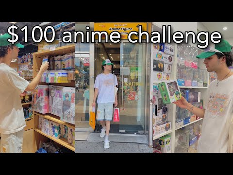 vlog: $100 anime store challenge, anime figures, blindboxes