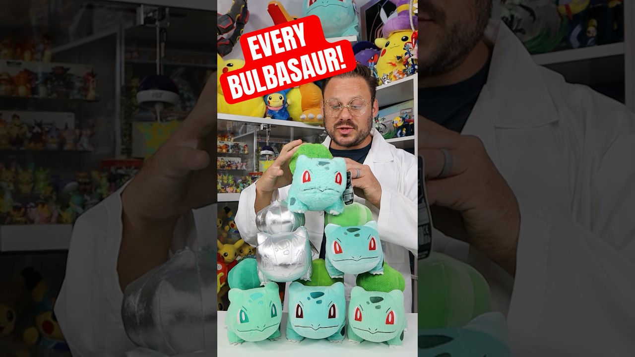 Every Bulbasaur plush from Jazwares!! #pokemon #bulbasaur #pokemonplush