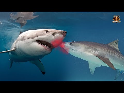 Great White Shark Vs Tiger Shark - The Amazing Showdown!