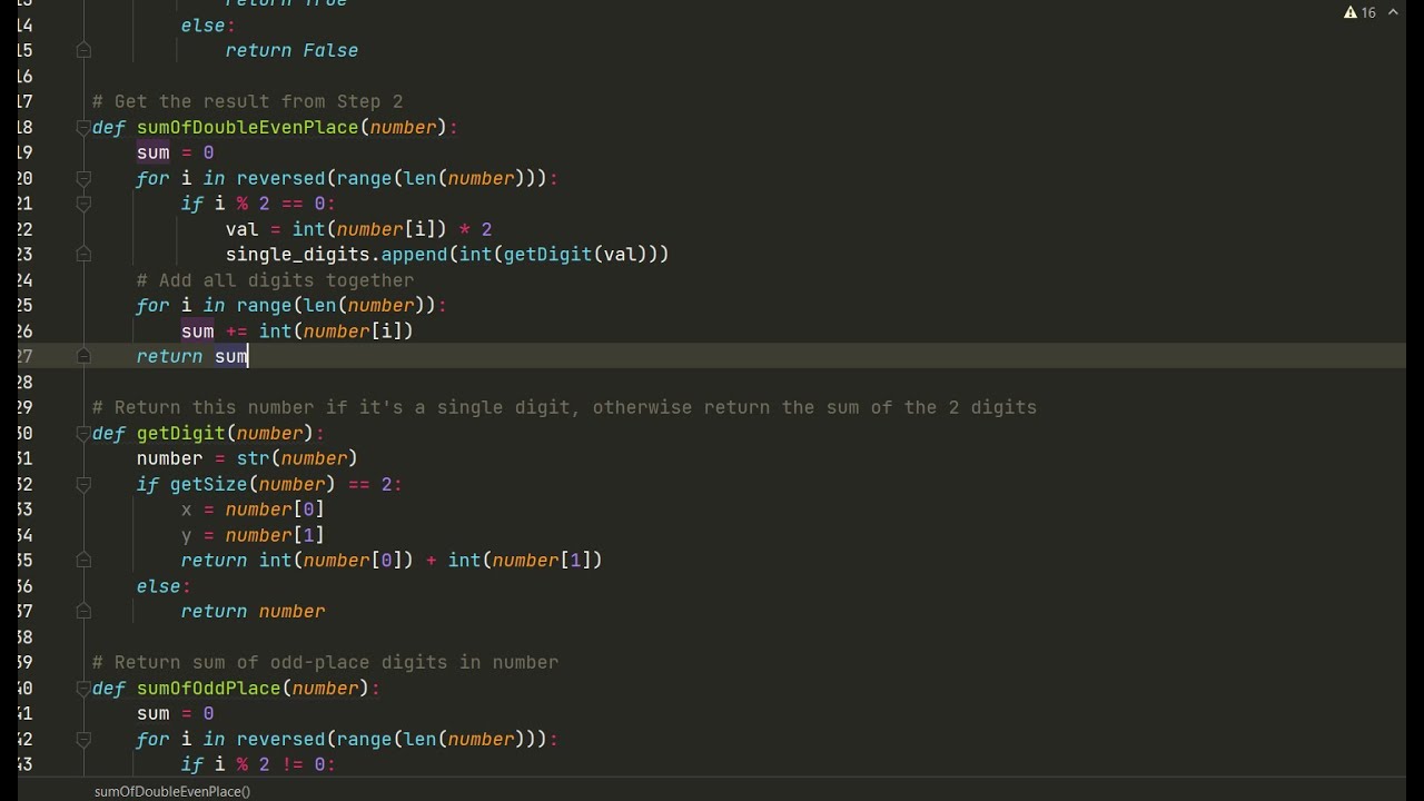 Python 3.0 - Hans Luhn Check Algorithm (Credit Card Validation)