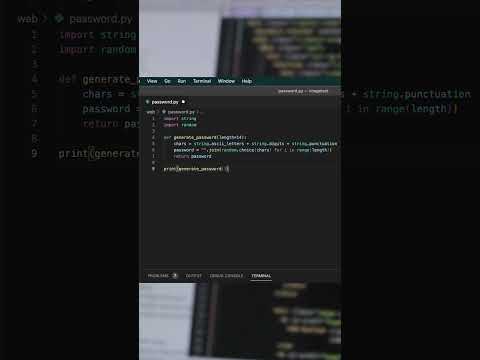 How to CREATE a RANDOM PASSWORD Generator in Python
