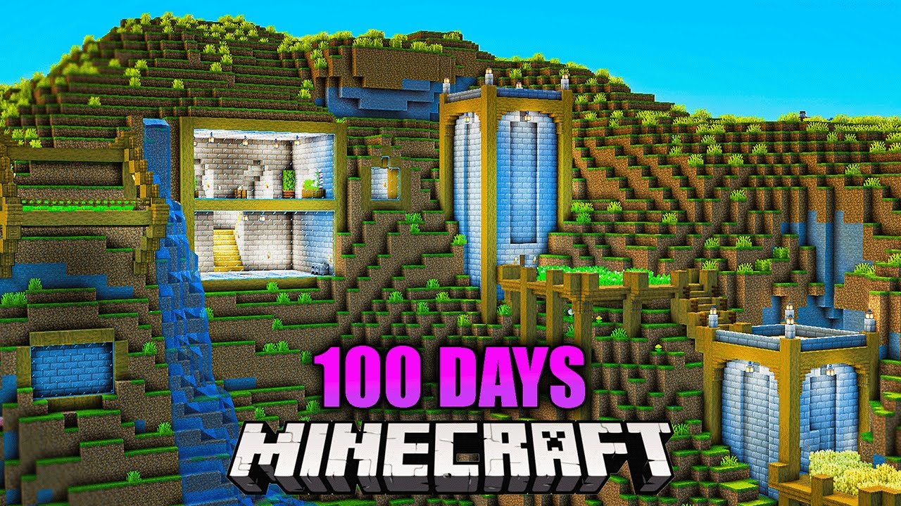 Surviving 100 Days In A Mountain Base Minecraft