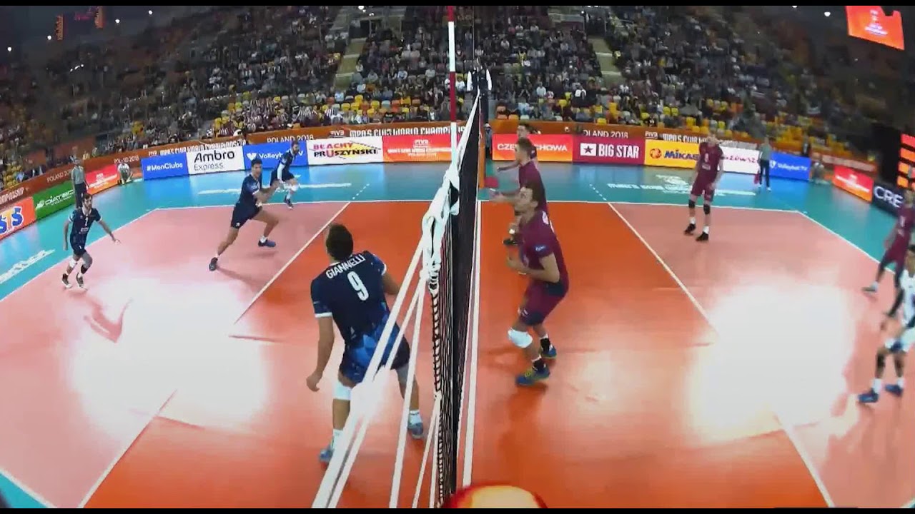 setter sets ball, block touch first before attacker
