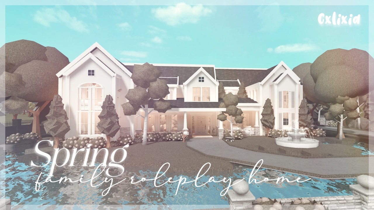 Bloxburg: Spring Family Roleplay Mansion Home (Exterior) | Roblox House Build | Speedbuild