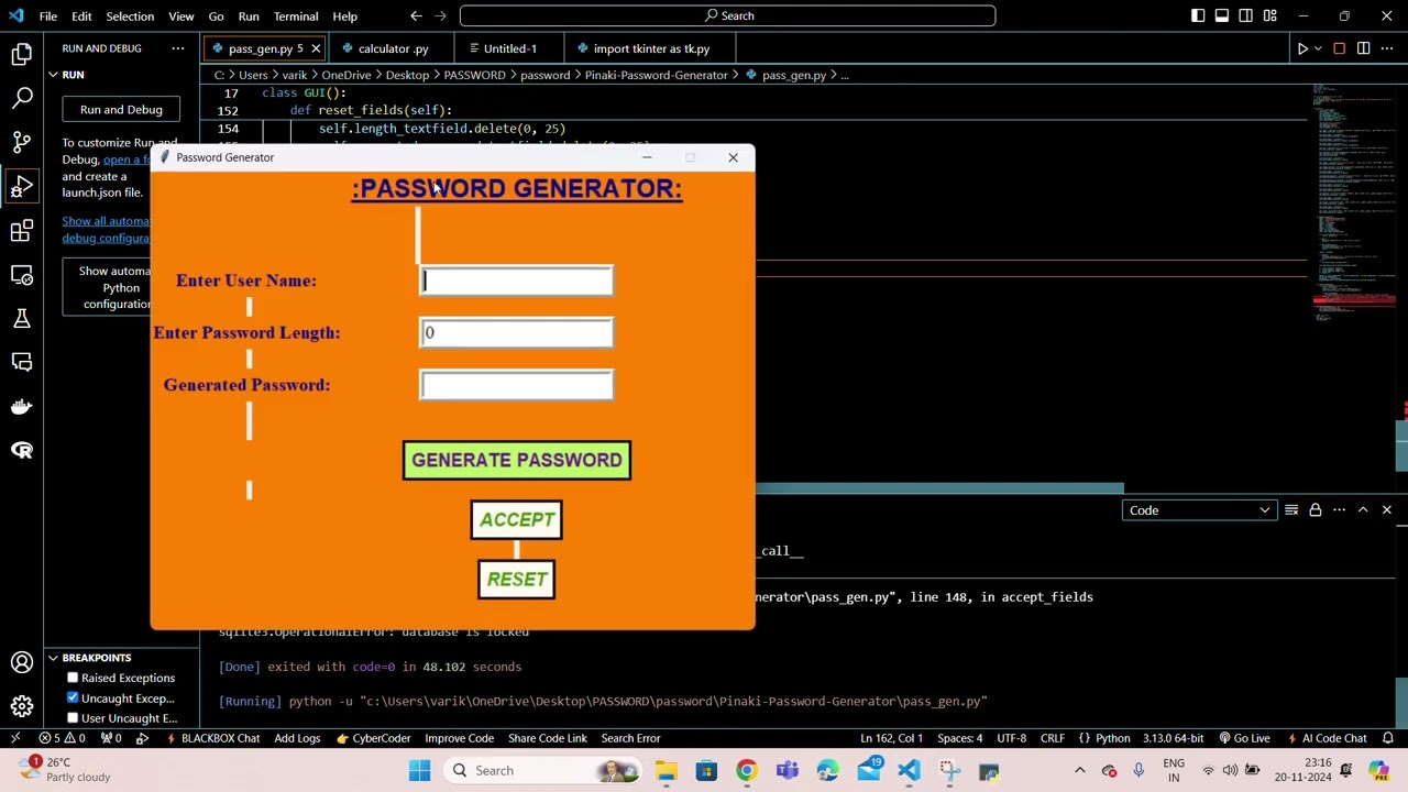 CODSOFT INTERSHIP PROJECT-3 PASSWORD GENERATOR