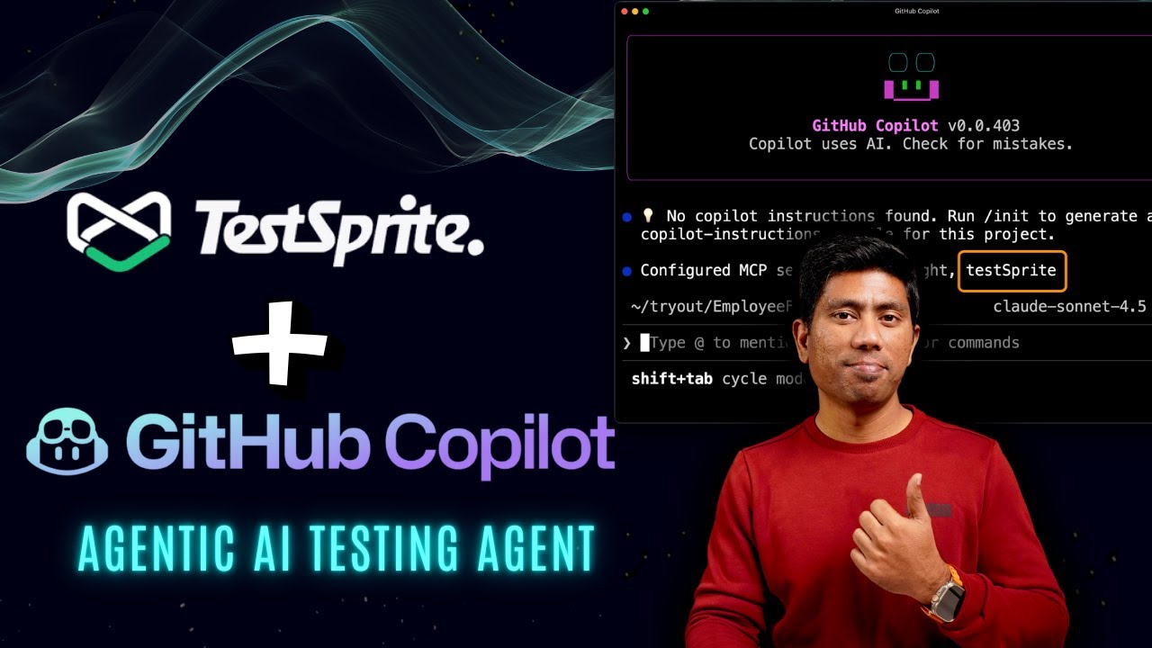 TestSprite MCP + GitHub Copilot CLI = Agentic AI Agent Test with Playwright (No Code)