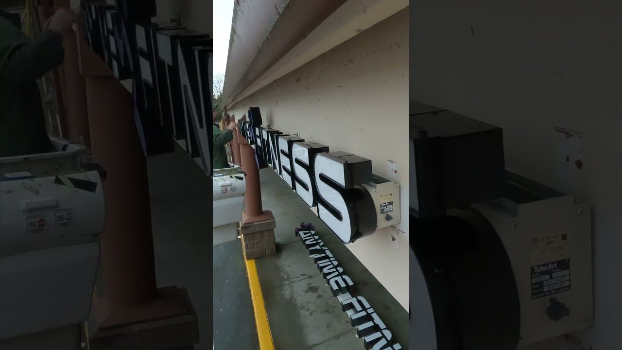 Raceway Sign Installation #electrical #oddlysatisfying #signs #shorts