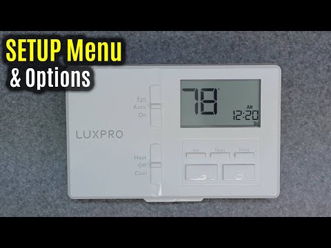 LUX Pro P711 LTX100E | SETUP Menu & Options | Digital Thermostat