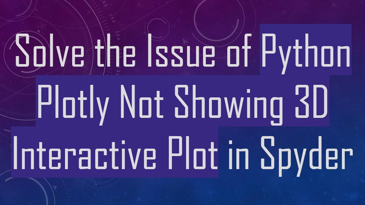 Solve the Issue of Python Plotly Not Showing 3D Interactive Plot in Spyder