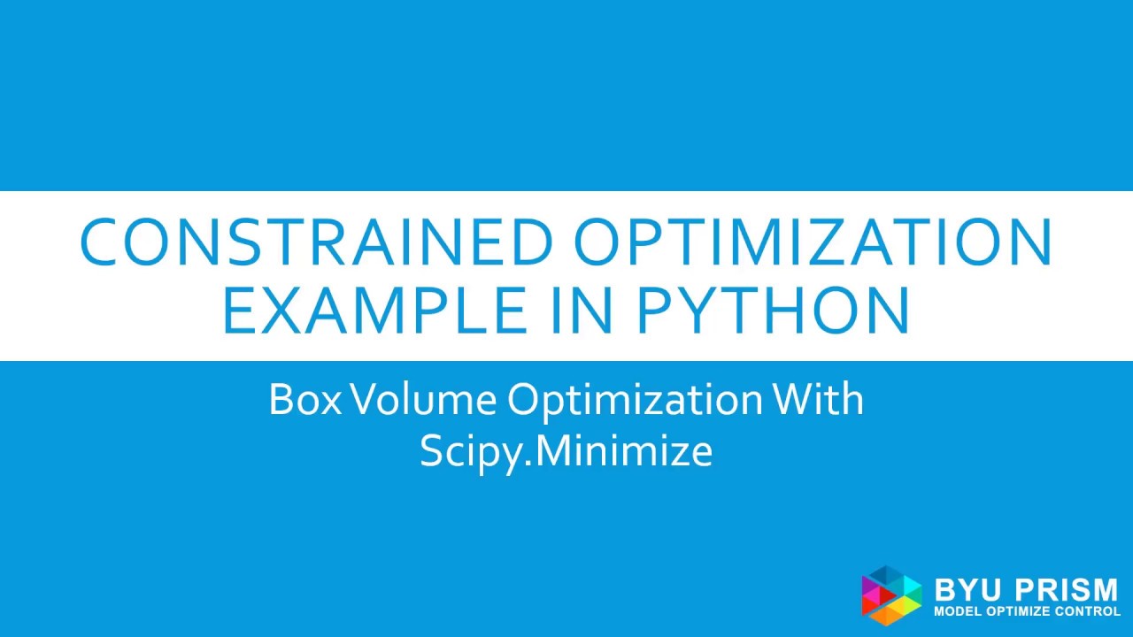 Python Scipy Optimization Example: Constrained Box Volume