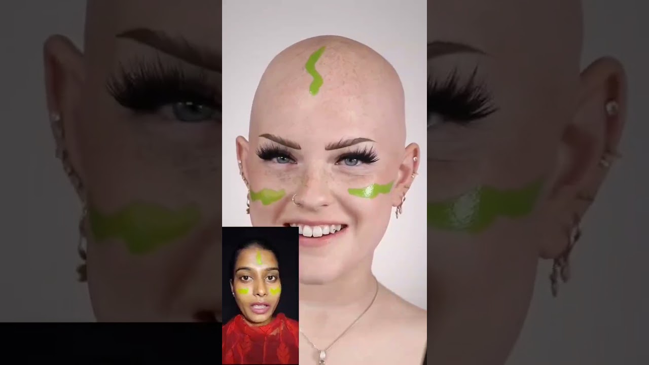 I draw on my head when im bored#makeup#viralreels#makeuplook#shorts#youtubeshorts #shortsvideo