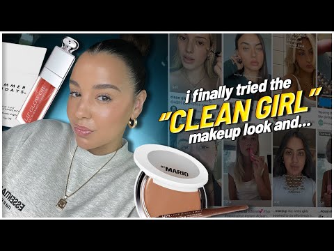i tried the CLEAN GIRL makeup look using new makeup products