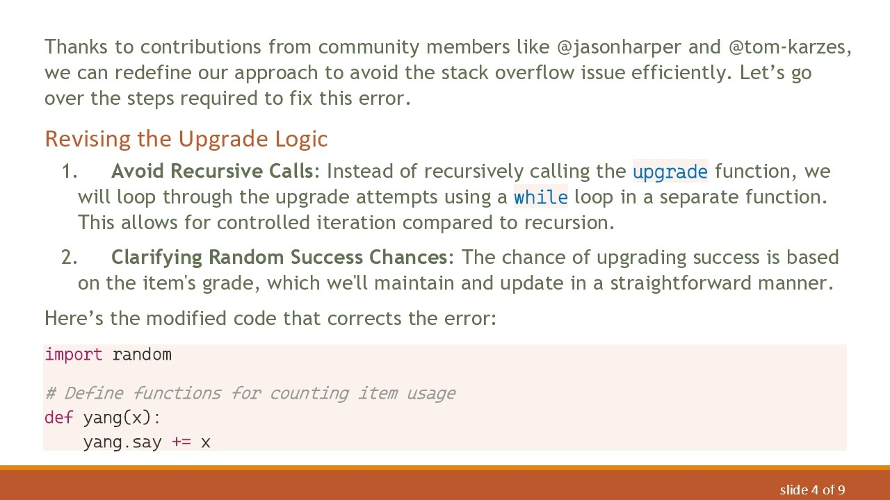 Solving the Stack Overflow Issue in Your Python Simulation for MMO Game Item Upgrades