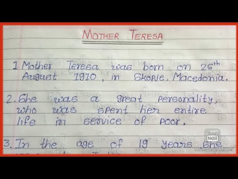 || 10 lines on Mother Teresa in English || Essay on Mother Teresa in English || Mother Teresa