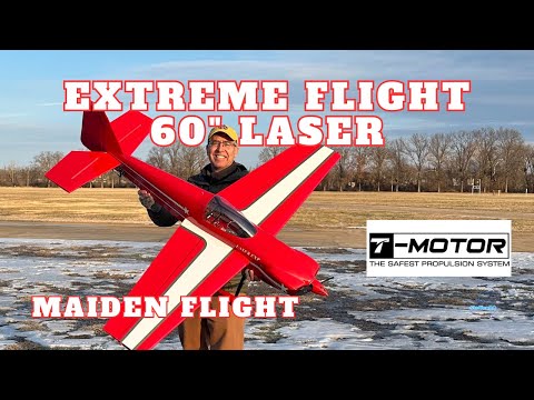 Extreme Flight Laser 60" - Maiden flight with T-Motor AM600 Combo power system