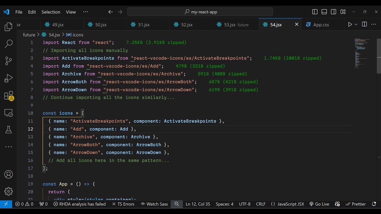 Build a React.js Project to Integrate VSCode Coding IDE Icons Using react-vscode-icons in JSX