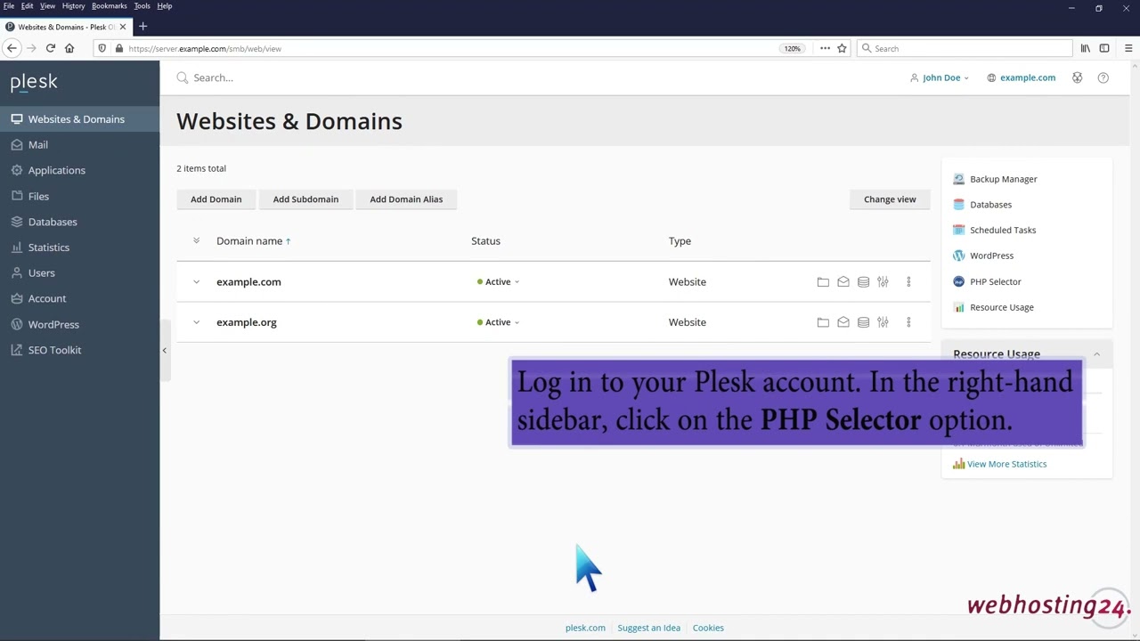 How to Increase or Decrease PHP Memory Limit via CloudLinux Selector in Plesk with Webhosting24