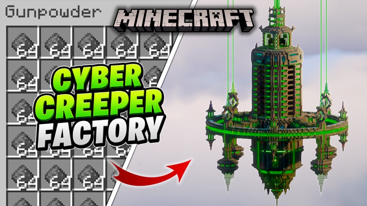 I Built a Cyber CREEPER FACTORY in Minecraft Survival!
