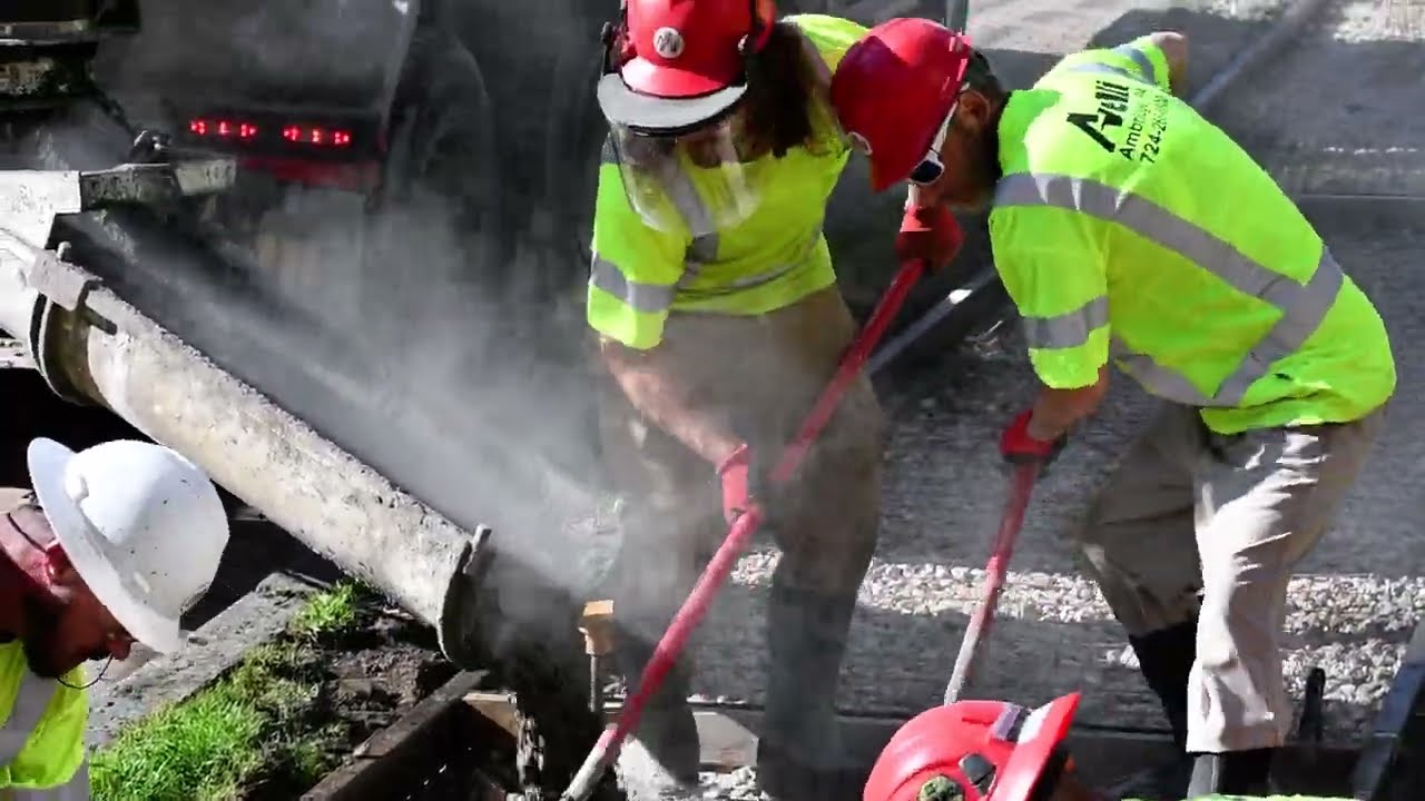 Pouring a sidewalk