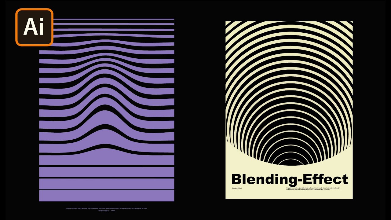 Blending Effect in Adobe Illustrator | Blend Tool, Make with Mesh, Clipping Mask | Abstract Art