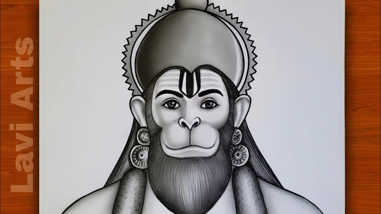 How To Draw Hanuman Ji Lord Hanuman Drawing Outline Tutorial How To Draw Lord Hanuman Ji Lord