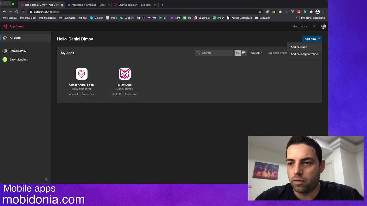 Make react native app in AppCenter.ms