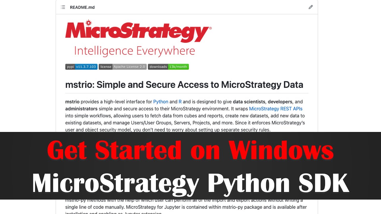 Get Started with MicroStrategy Python SDK (mstrio-py) on Windows
