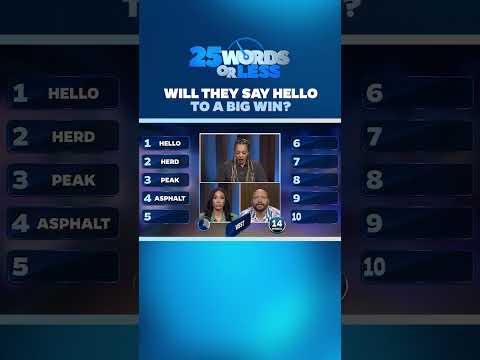 If they guess all 10 words in under 60 seconds they'll go home with $10K! #25wordsorless #gameshow