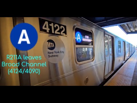 Far Rockaway bound R211A (A) train leaves Broad Channel (4124/4090)